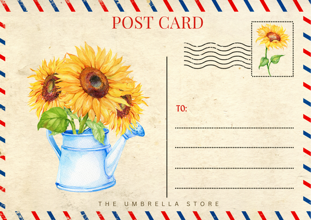 Sunflower Bliss Postcard – The Umbrella store